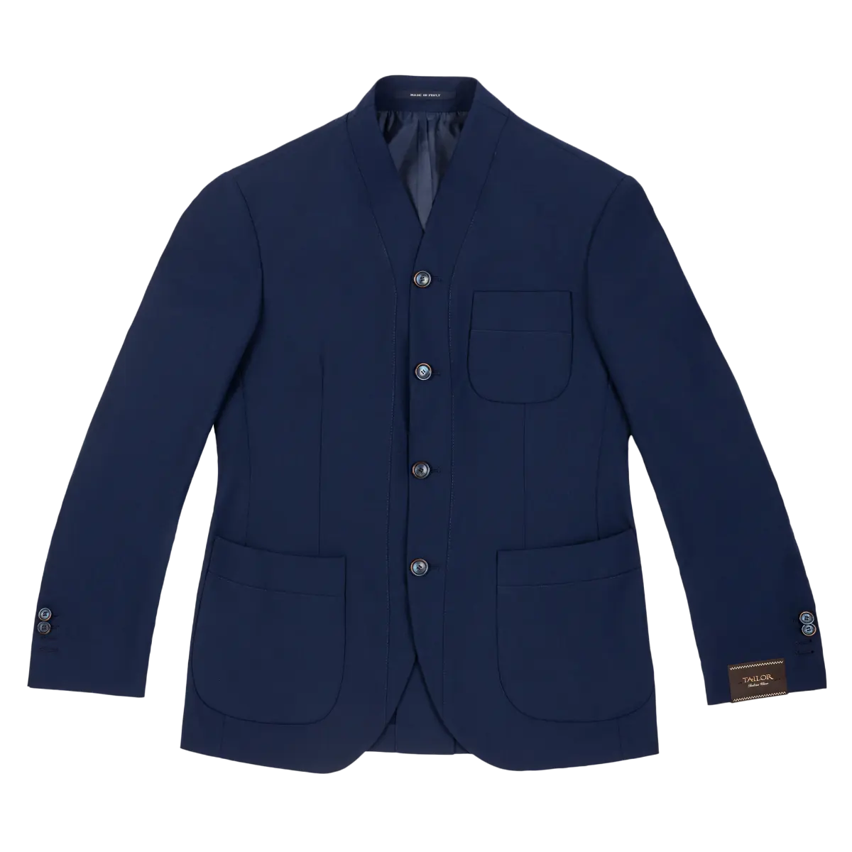 Giacca collo coreana blu uomo