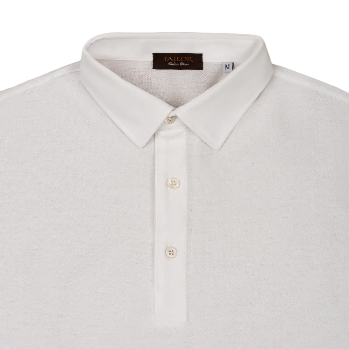 Polo bianca uomo con collo a camicia